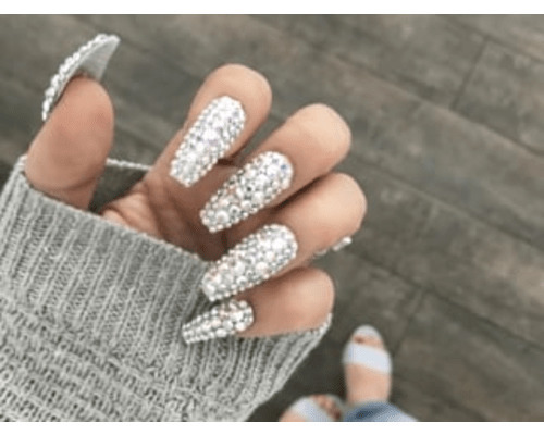 25 Stunning Diamond Nail Designs And Ideas - 2022 | Fabbon